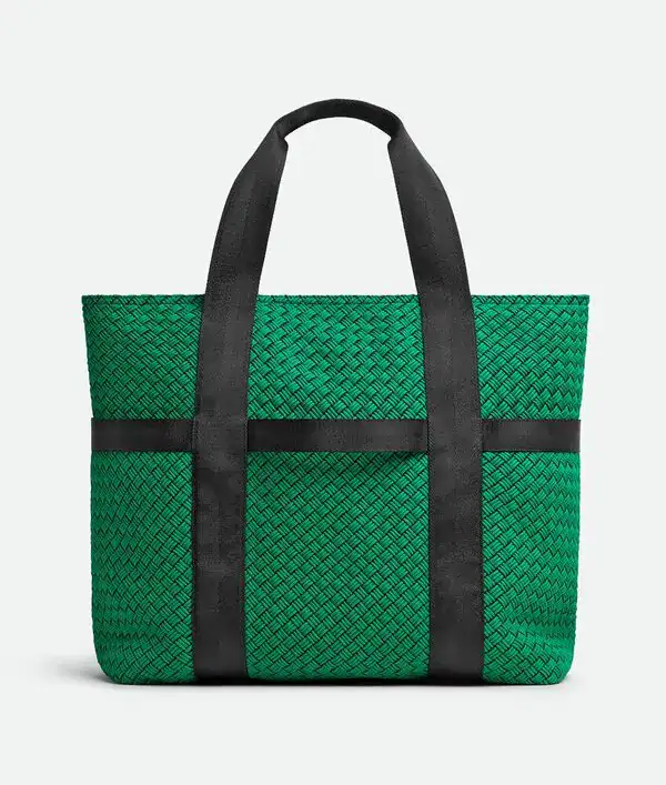 Bottega Veneta Voyager Zipped Tote - Parakeet / Deep Black